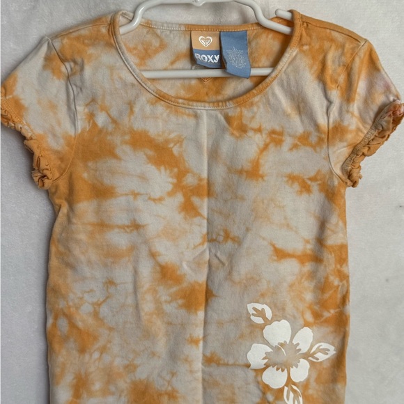 Roxy | Shirts & Tops | Roxy Kids Orange And White Tiedye Tee | Poshmark